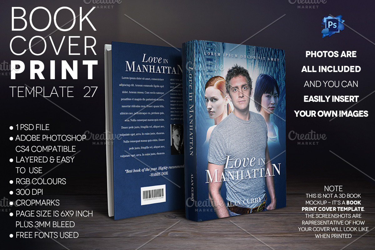 Book Cover PRINT Template 27, a Templates & Theme by Illusiongraphic