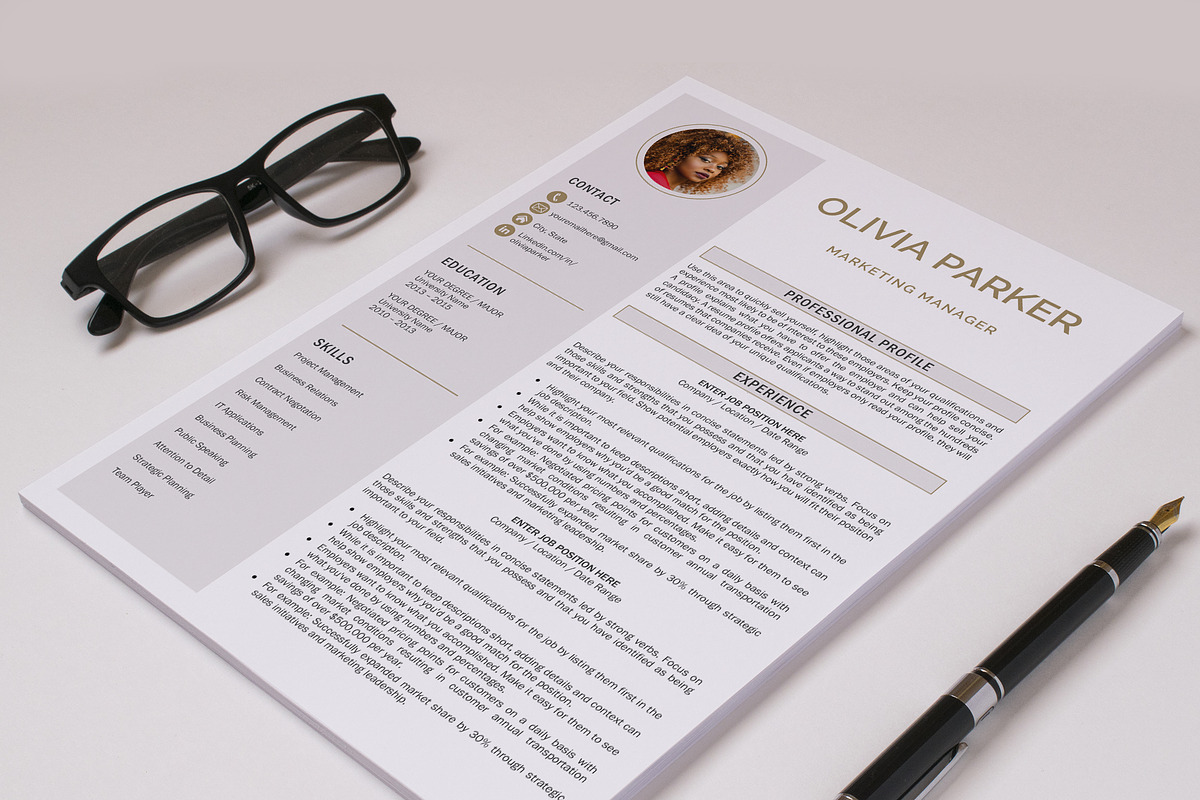 Resume Template with Photo, a Resume Template by Klamp Studio