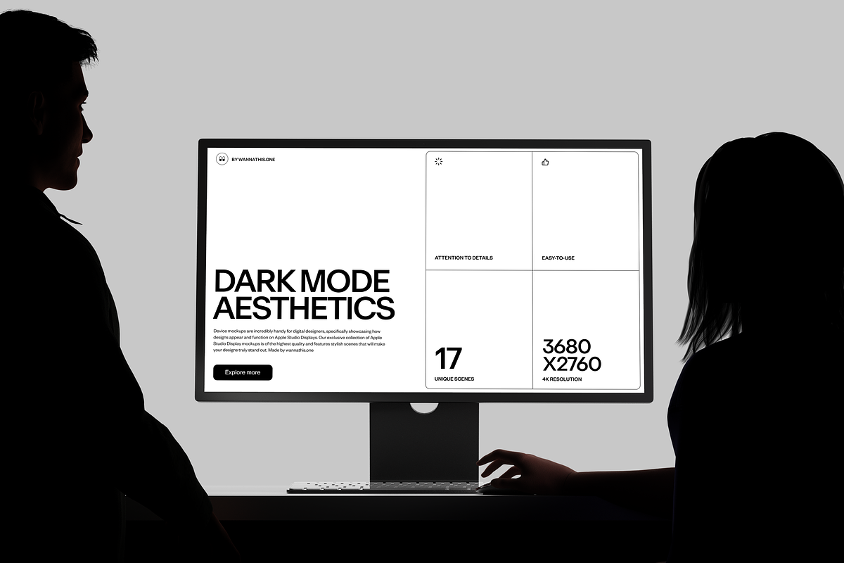 Blackout silhouette device mockups, a Device Mockup by Wannathis.one