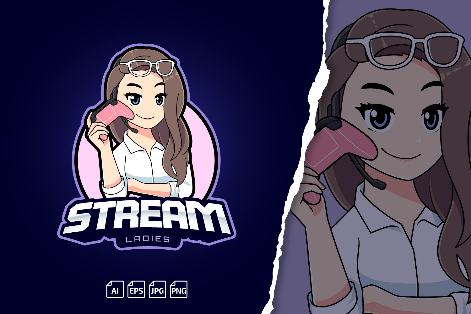 Stream Ladies Logo Gaming, a Branding & Logo Template by tkzgraphic