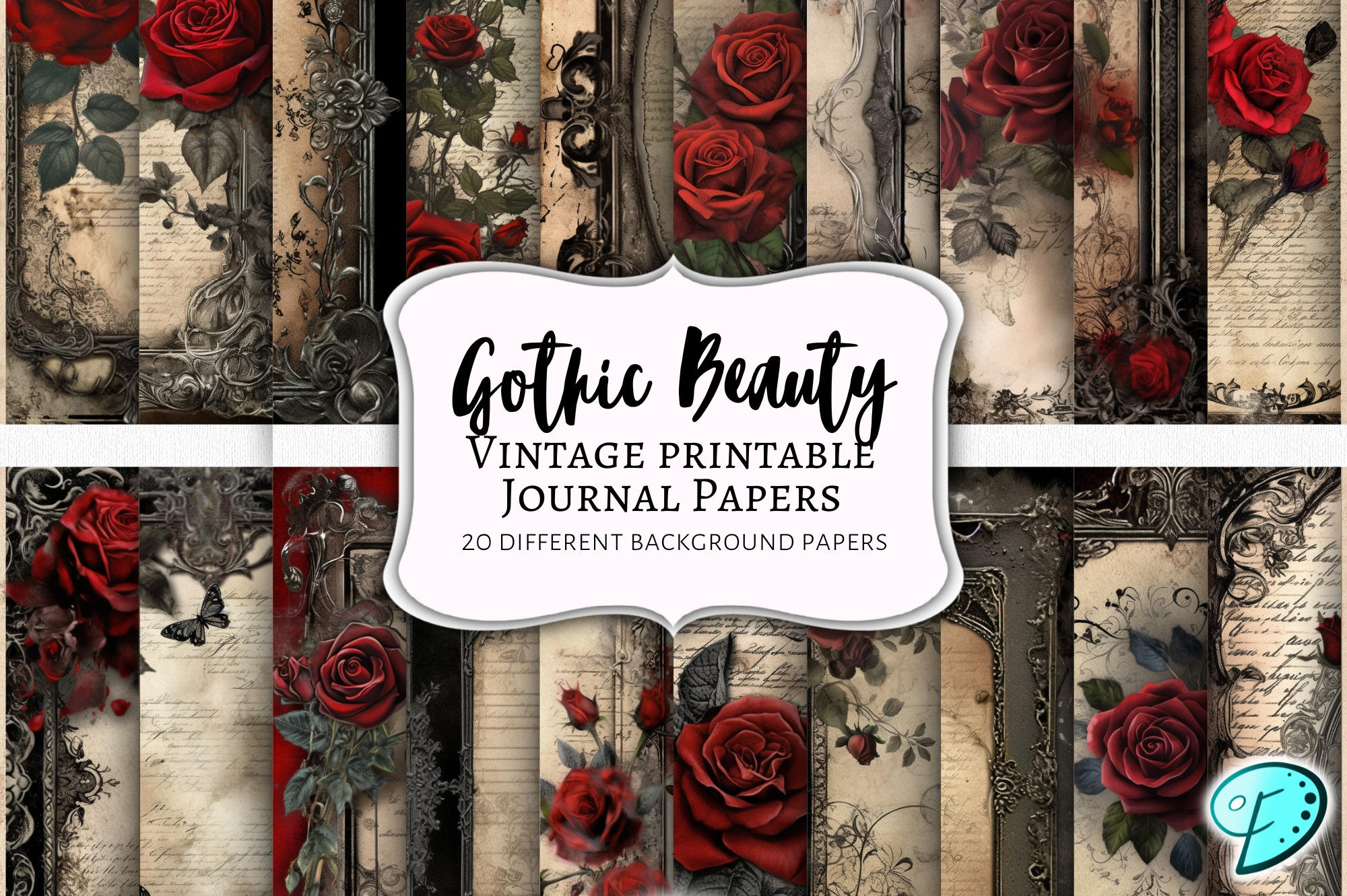 Gothic Beauty Digital Papers, a Texture Graphic by Emily Designs