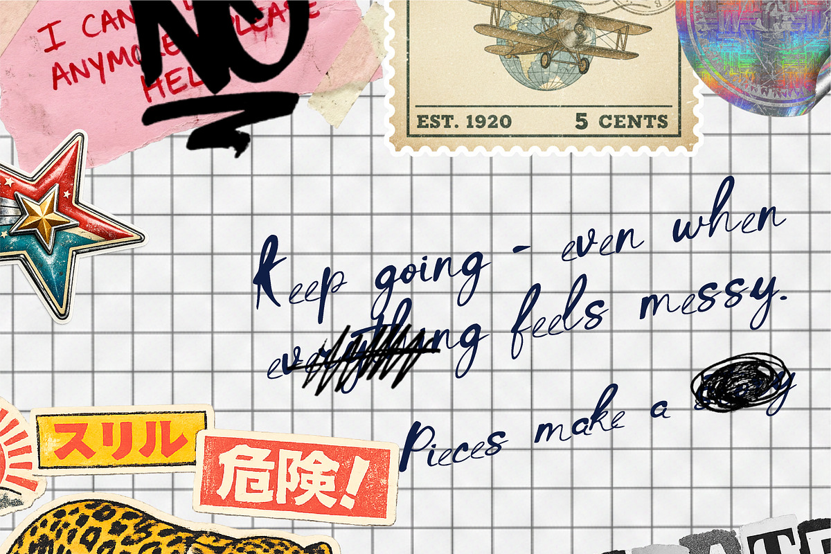 Analog Chaos Collage Kit - 250+ png, an Object Graphic by DreamoraArt