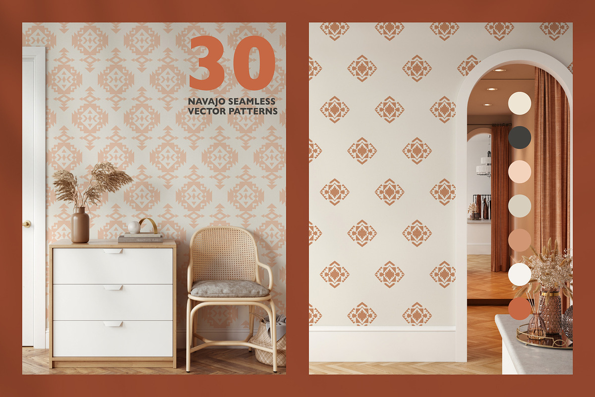 30 Navajo Minimal Vector Patterns, a Pattern Graphic by Katrinelly