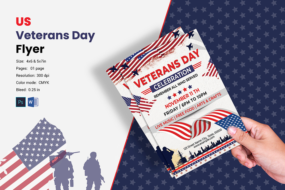 Veterans Day Celebration Party Flyer, a Flyer Template by crazyOWL ...