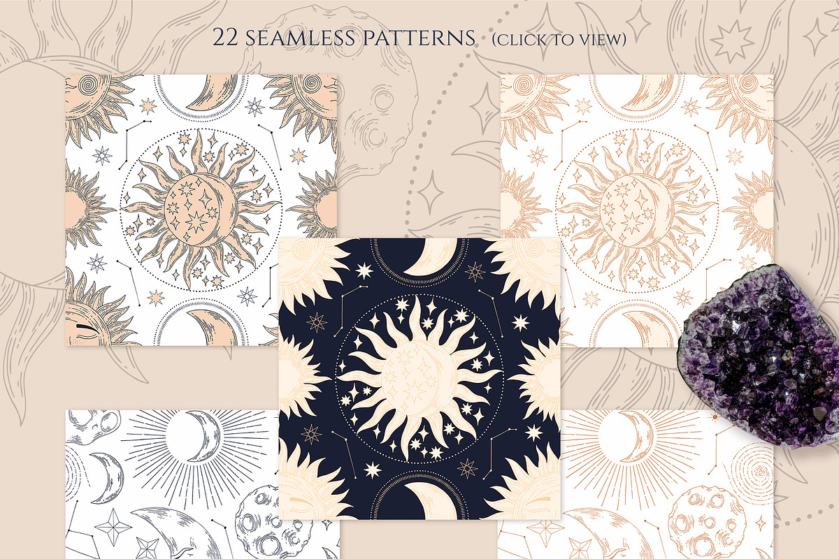Celestial patterns, a Pattern Graphic by Elona Laff