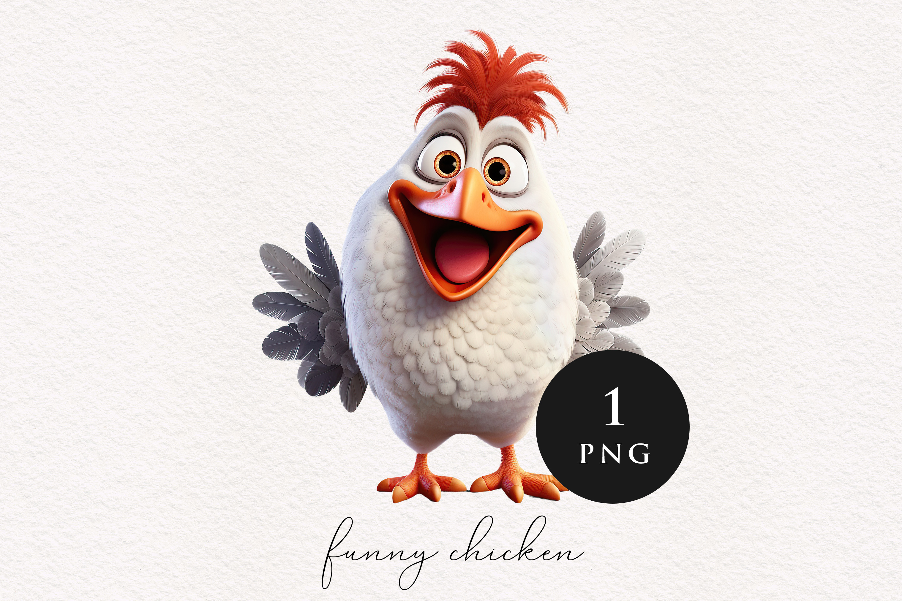 White Chicken Clipart PNG | Animal Illustrations ~ Creative Market
