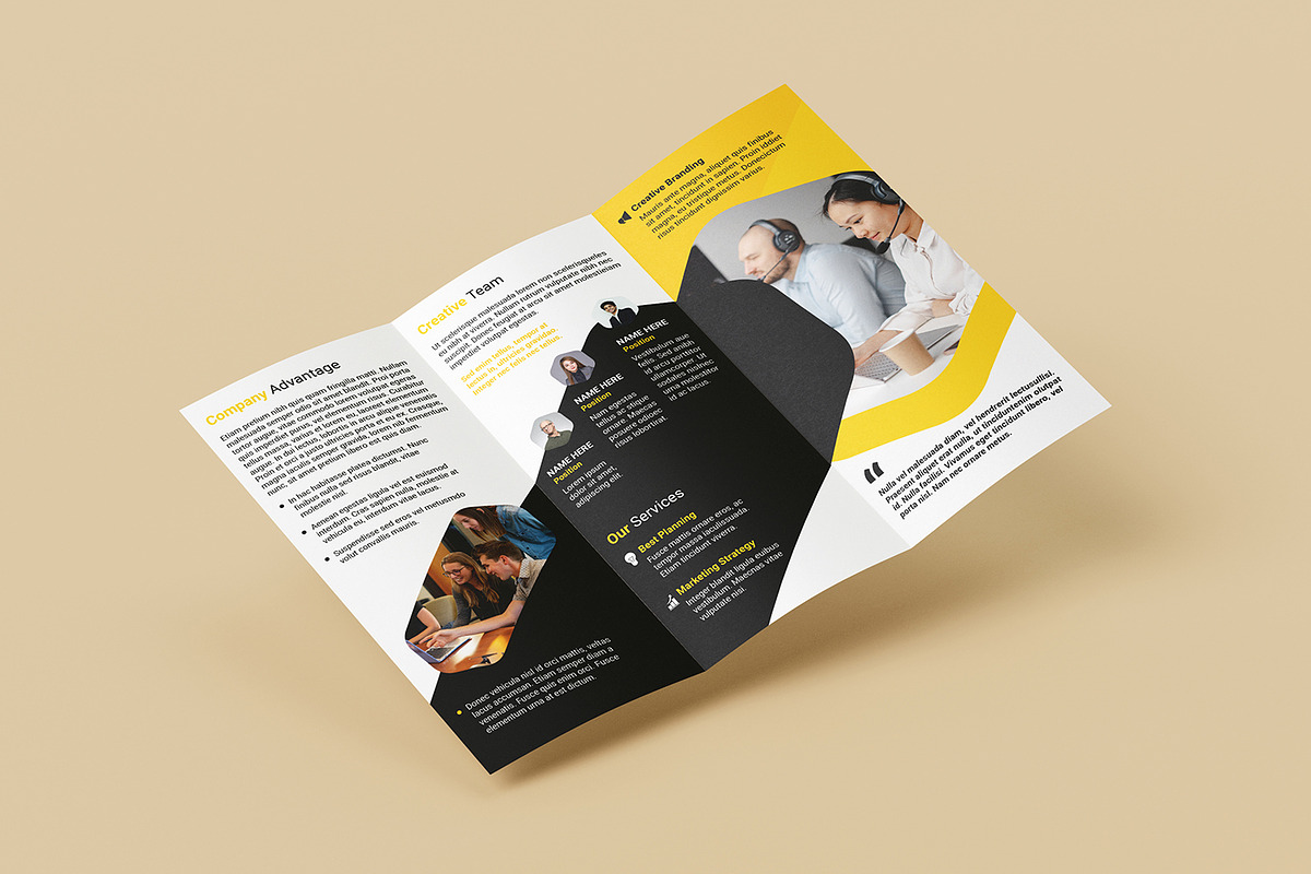 Trifold Corporate Brochure, a Brochure Template by retrographix
