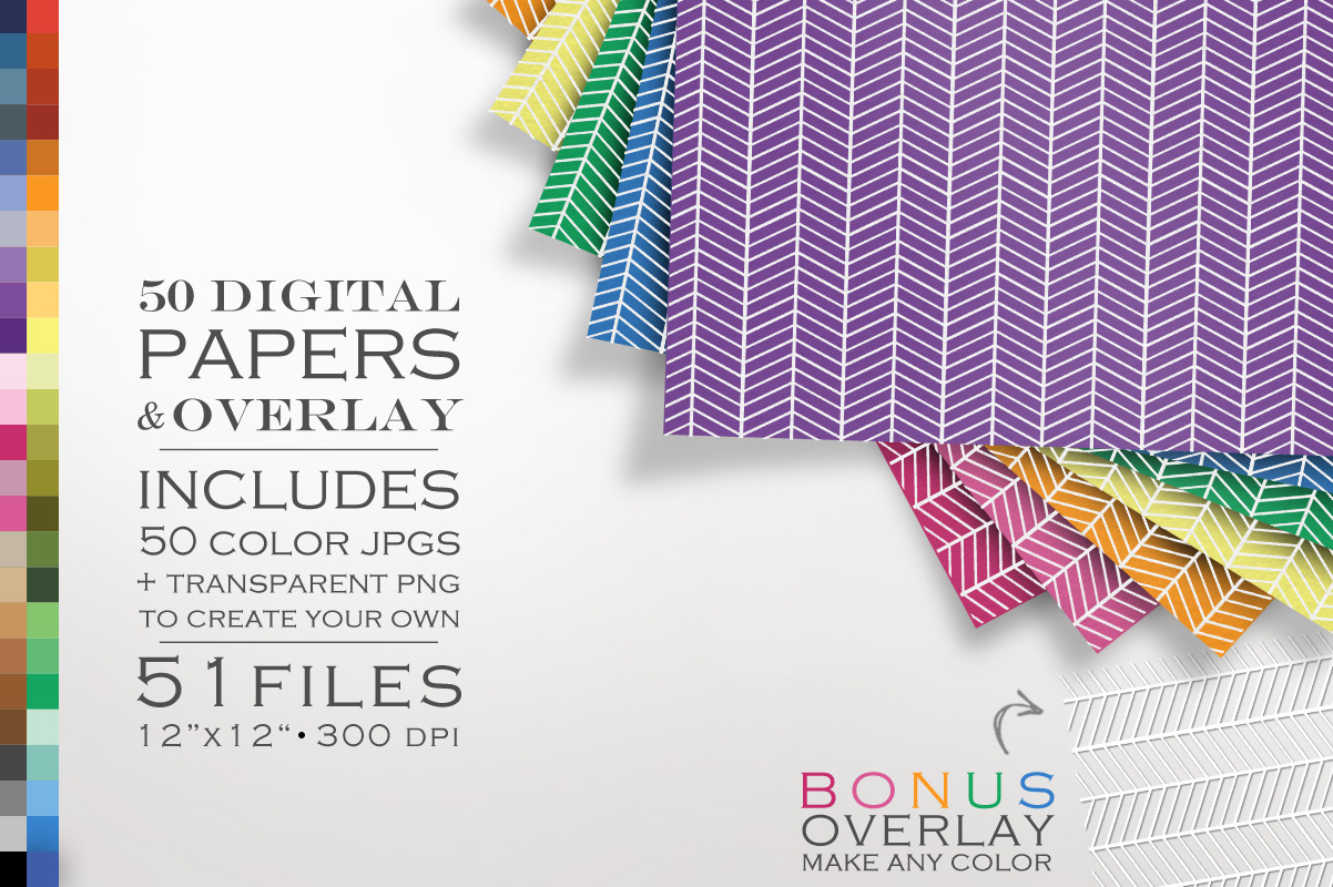 51 Piece Chevron Lines Paper Pack, a Pattern Graphic by The Geekery Store