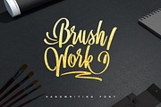 BrushWork TypeFace, a Script Font by alphadesign