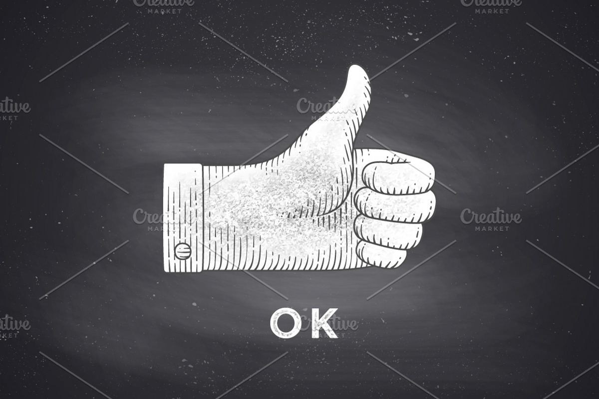 Thumbs up. Hand sign, an Education Illustration by Foxys Graphic