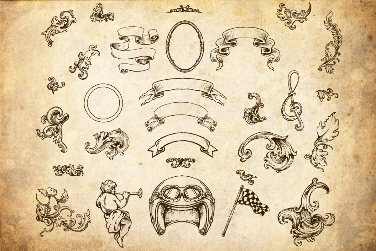 49 Hand Drawn Baroque Style, an Object Graphic by NStudio