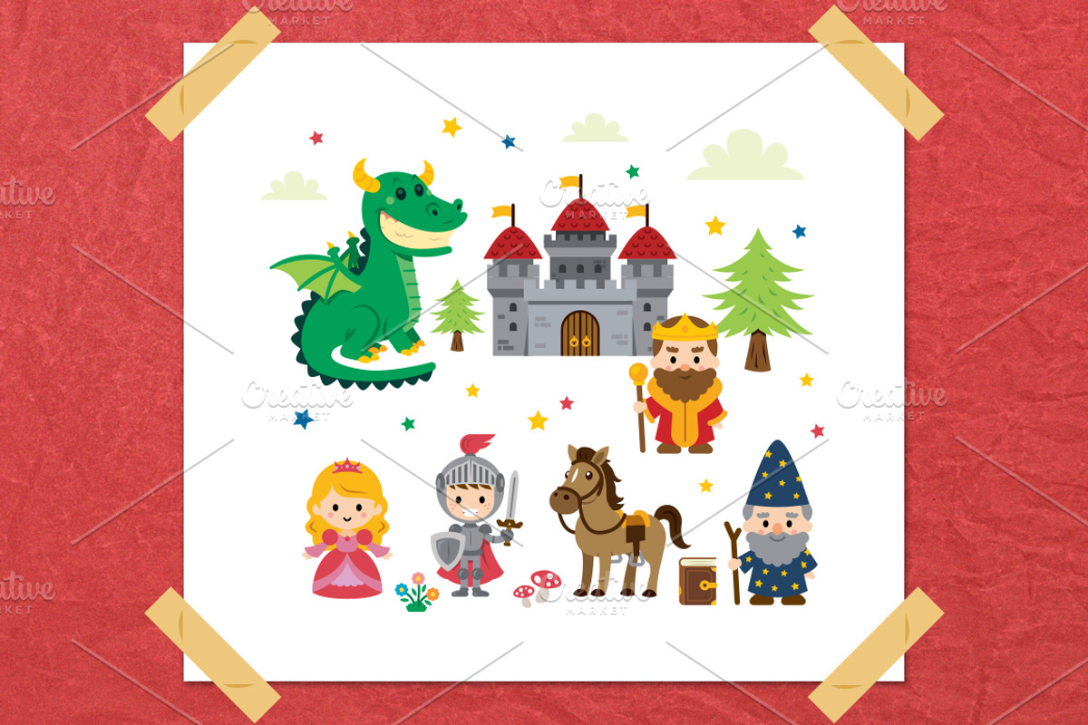 Fantasy Fairy Tale Clipart kit, an Education Illustration by Manudesign