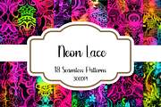 Neon Lace Seamless Patterns