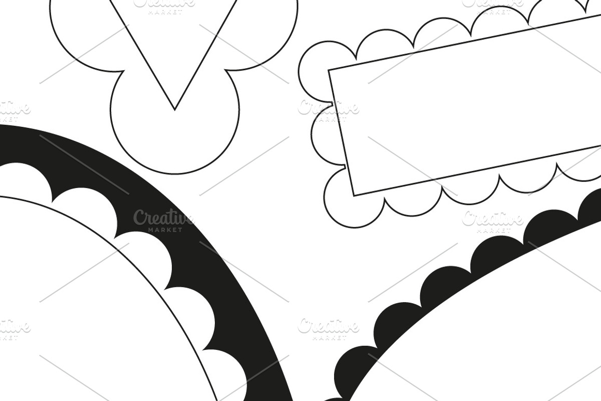 Simple scalloped frames, a Graphic by Wild Rose