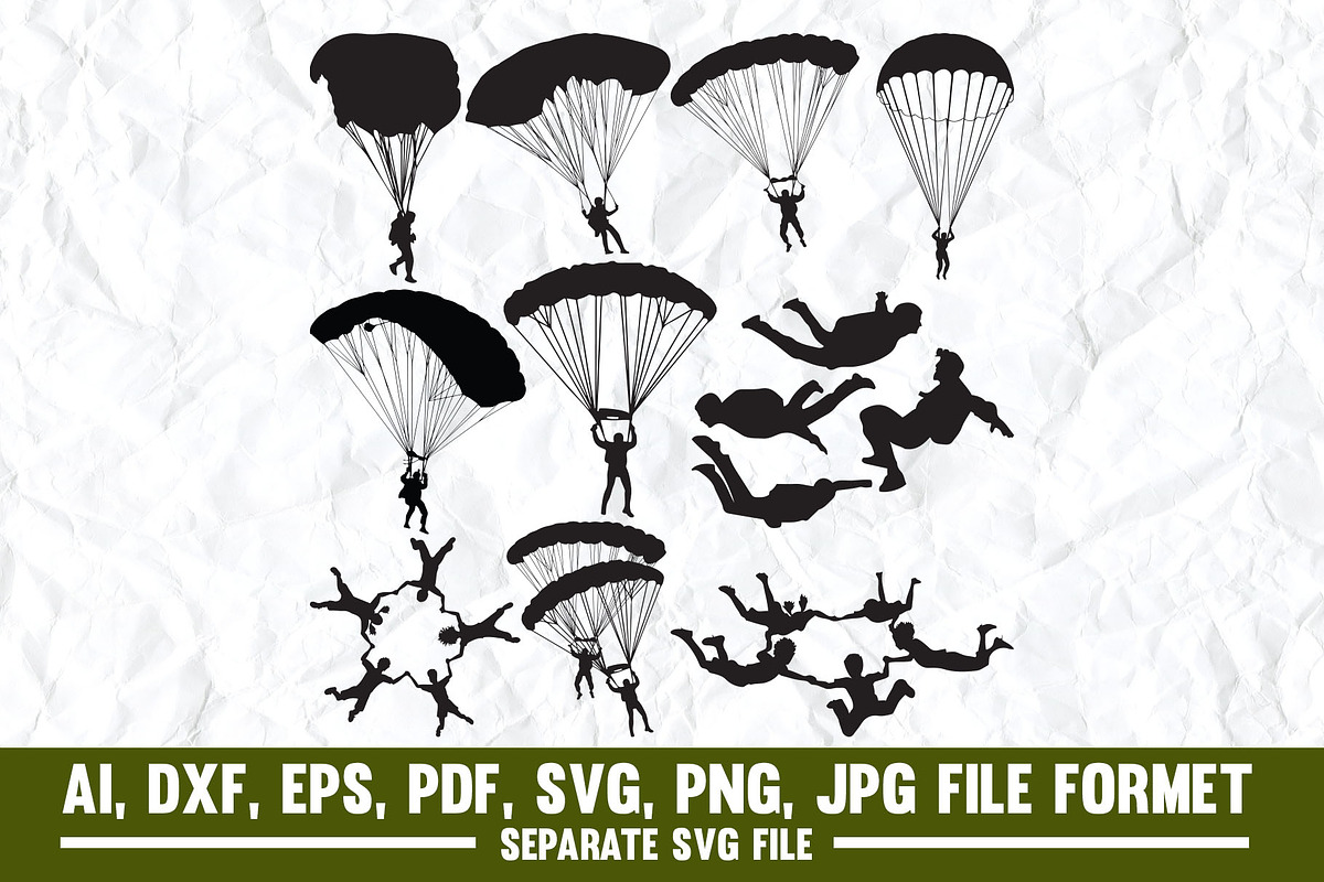 Sky Diving,skydiving,sky,skydive svg, an Object Graphic by ...
