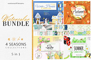 Watercolor 4 seasons BUNDLE clipart, a Graphic by svetlanaARTdreams ...