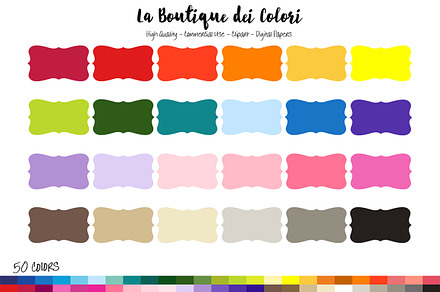 50 Rainbow Frame Clip Art, an Illustration by La Boutique dei Colori
