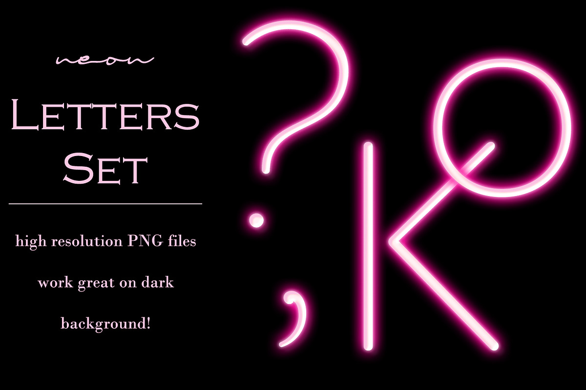 Pink Neon Letters clipart, an Object Graphic by PixelJungle | Creative ...
