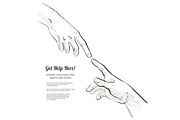 Continuous line Helping hand concept, a Person Illustration by ...