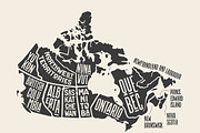 Map Canada. Poster map of provinces | Illustrations ~ Creative Market