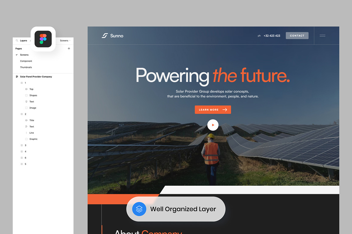 Solar Panel Provider Company Landing, a Landing Page Template by SLAB ...