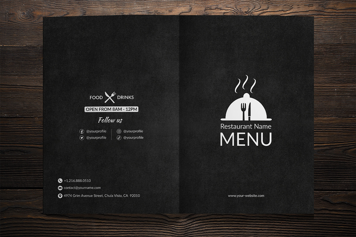 Restaurant Menu Bifold Template