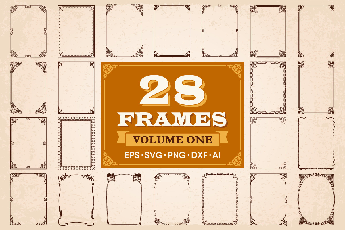 28 Decorative frames borders set #1 | Creative Market