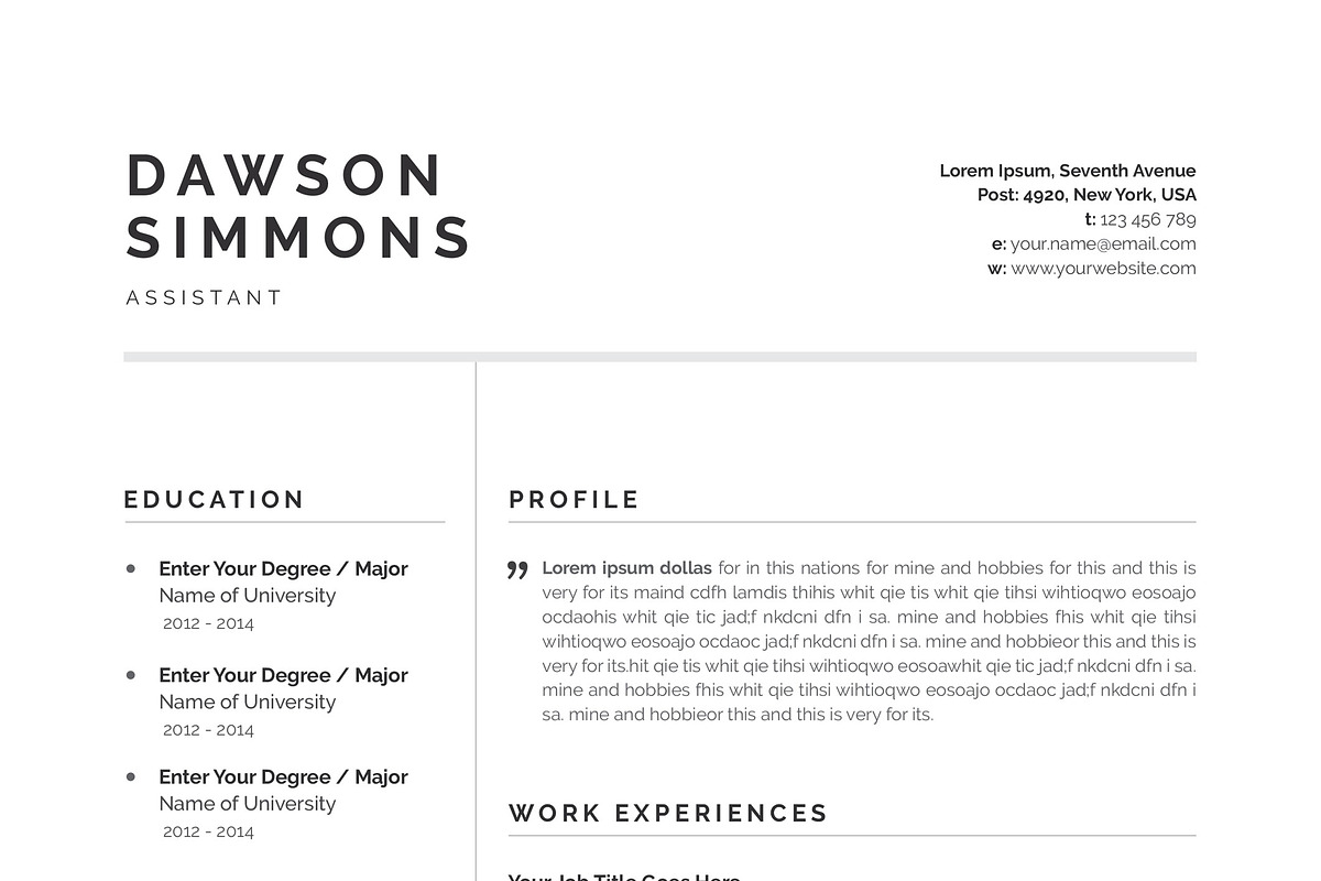 Resume Template 3 Page | CV Template, a Resume Template by UX-group