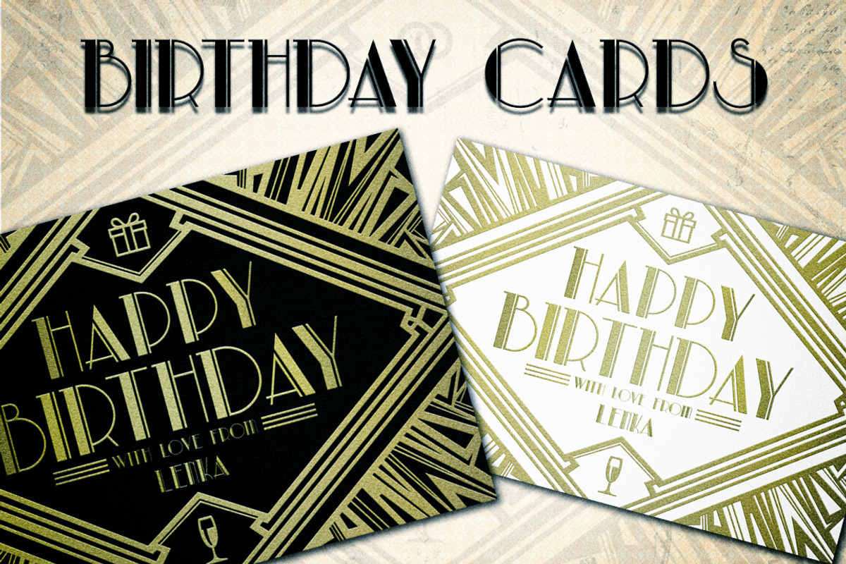 Art Deco Cards, a Card Template by Ivan Rosenberg