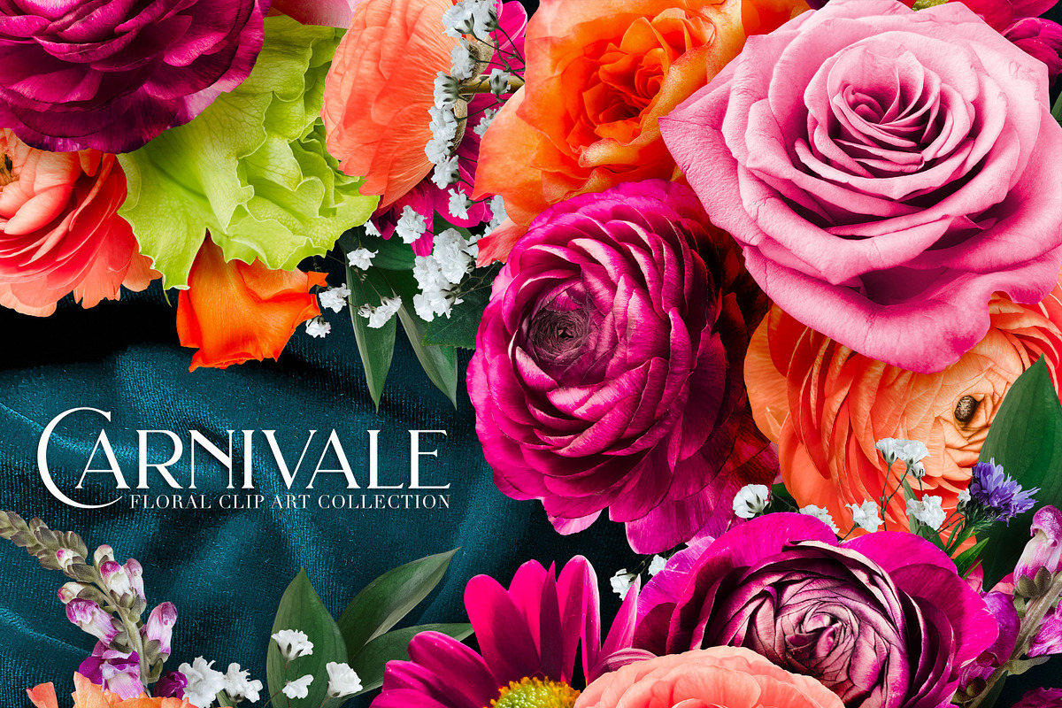 Carnivale Floral Clip Art Collection
