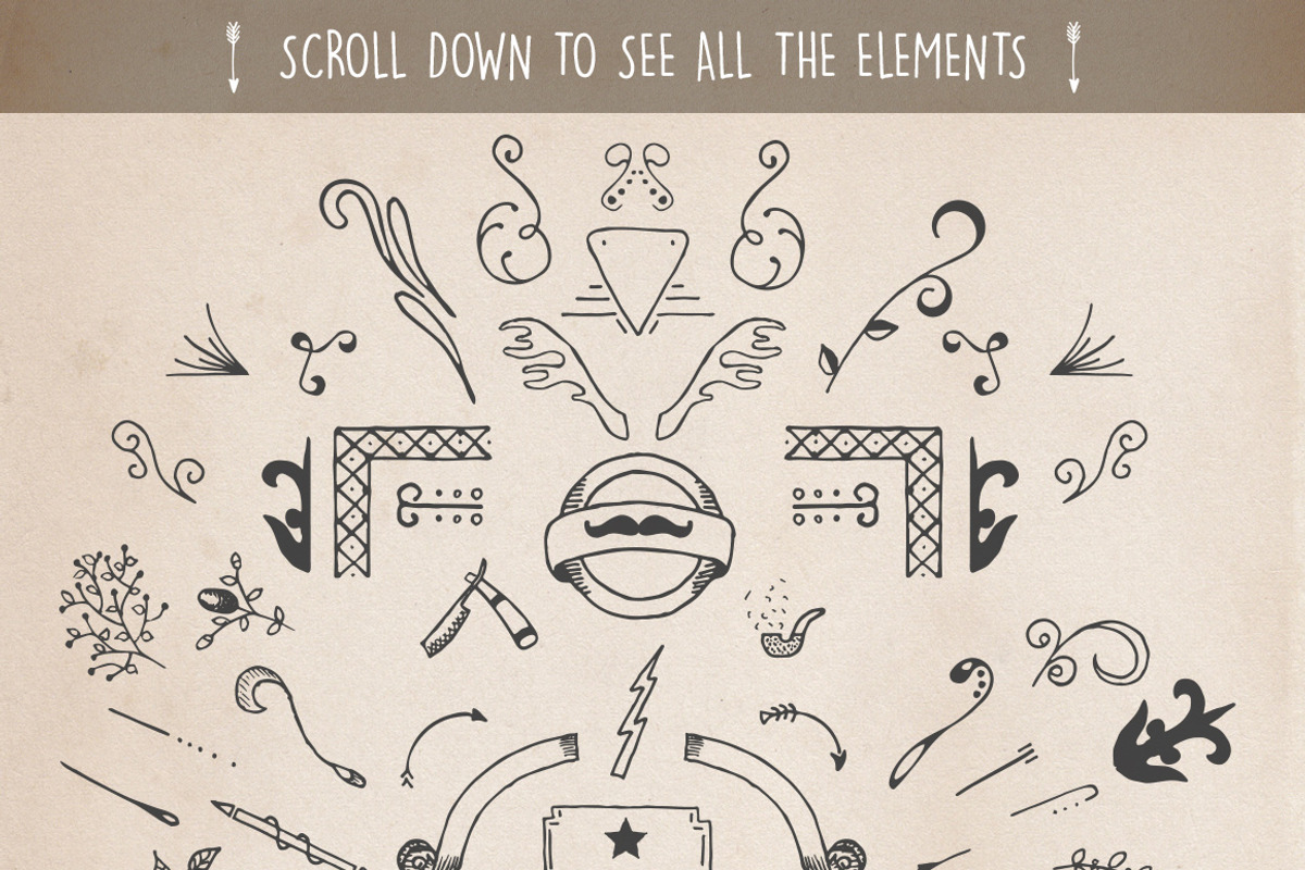 Hand Drawn Vector Elements, a Decorative Illustration by VectorBurn