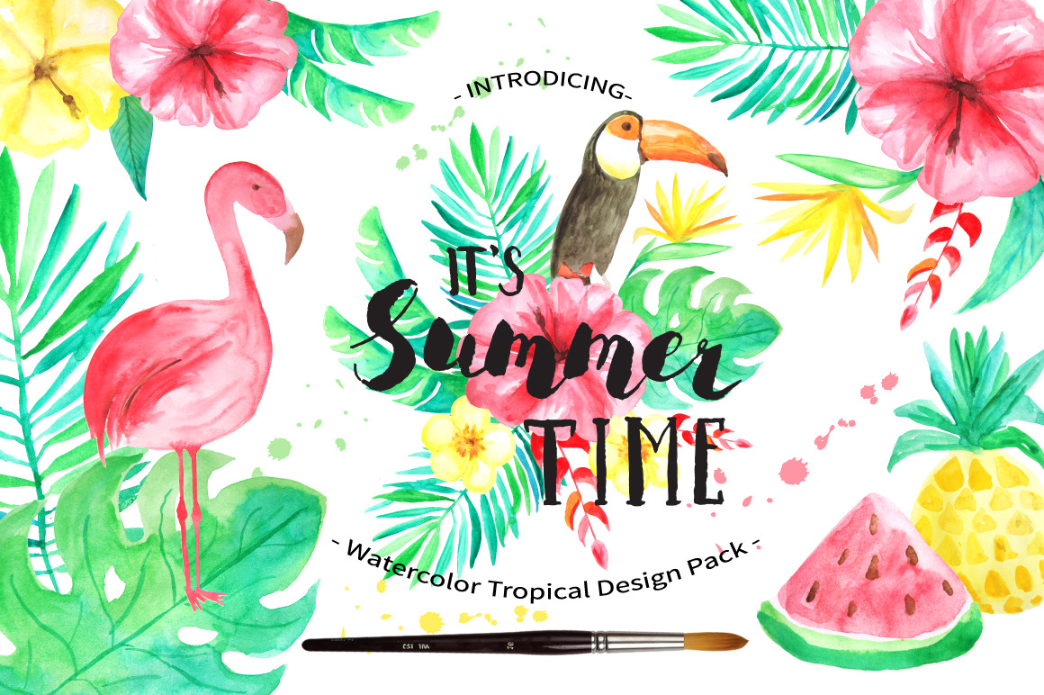 Summer Tropical Design Pack Vol.2, a Background Graphic by ...