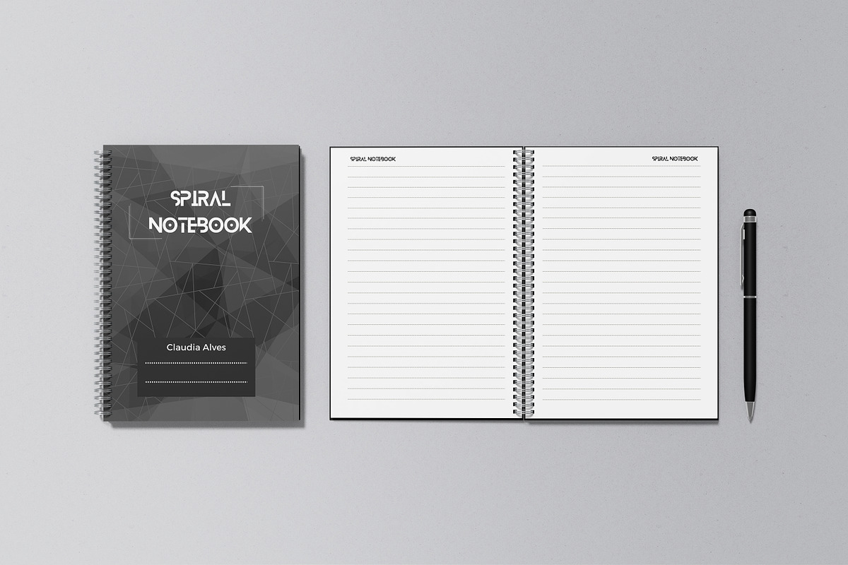 A5 Spiral Notebook Mockup, a Print Template by mahremdesign