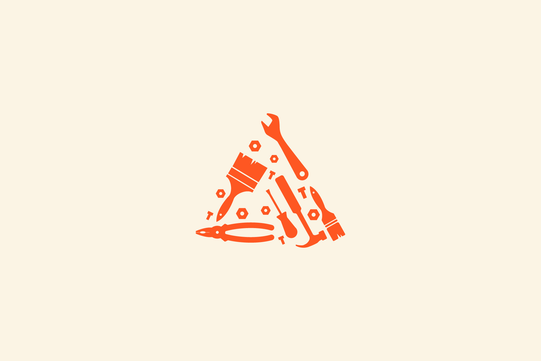 construction tools logo template