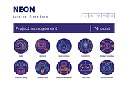 74 Project Management Icons - Neon, an Outline Icon by Flat Icons