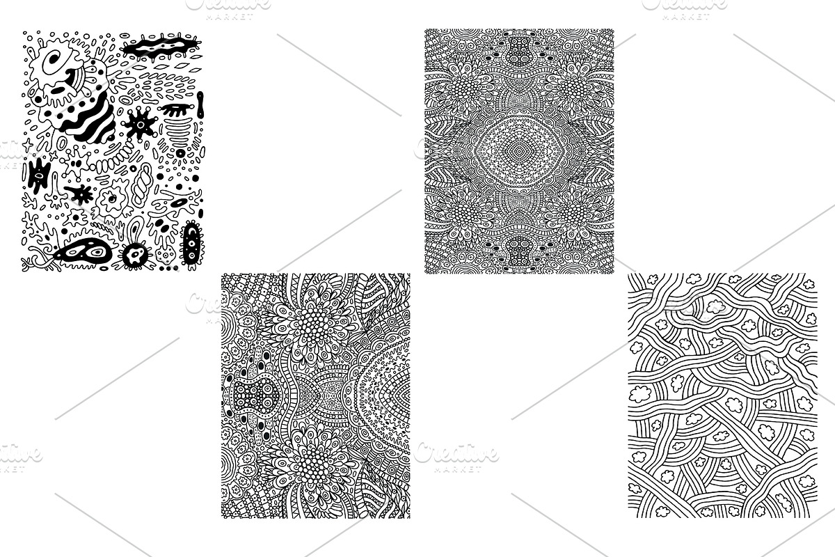 20 Doodle Coloring Pages, an Illustration by DoodleArtDesigns