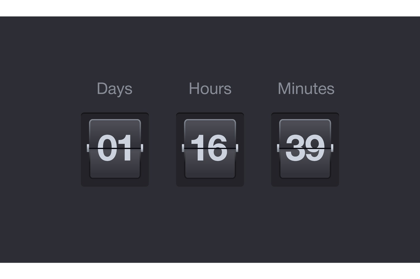 Vector flip countdown timer. Clock counter for websites and interfaces ...