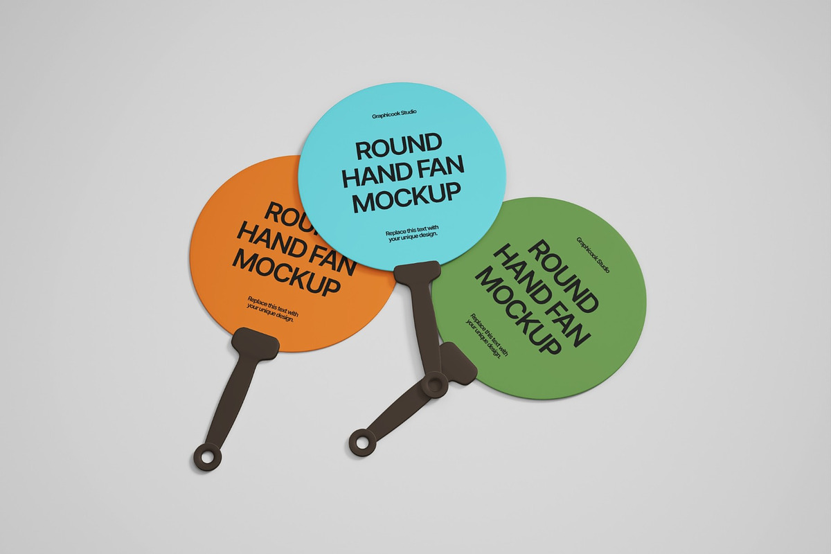 Round Hand Fan Mockup, a Product Mockup by graphicook