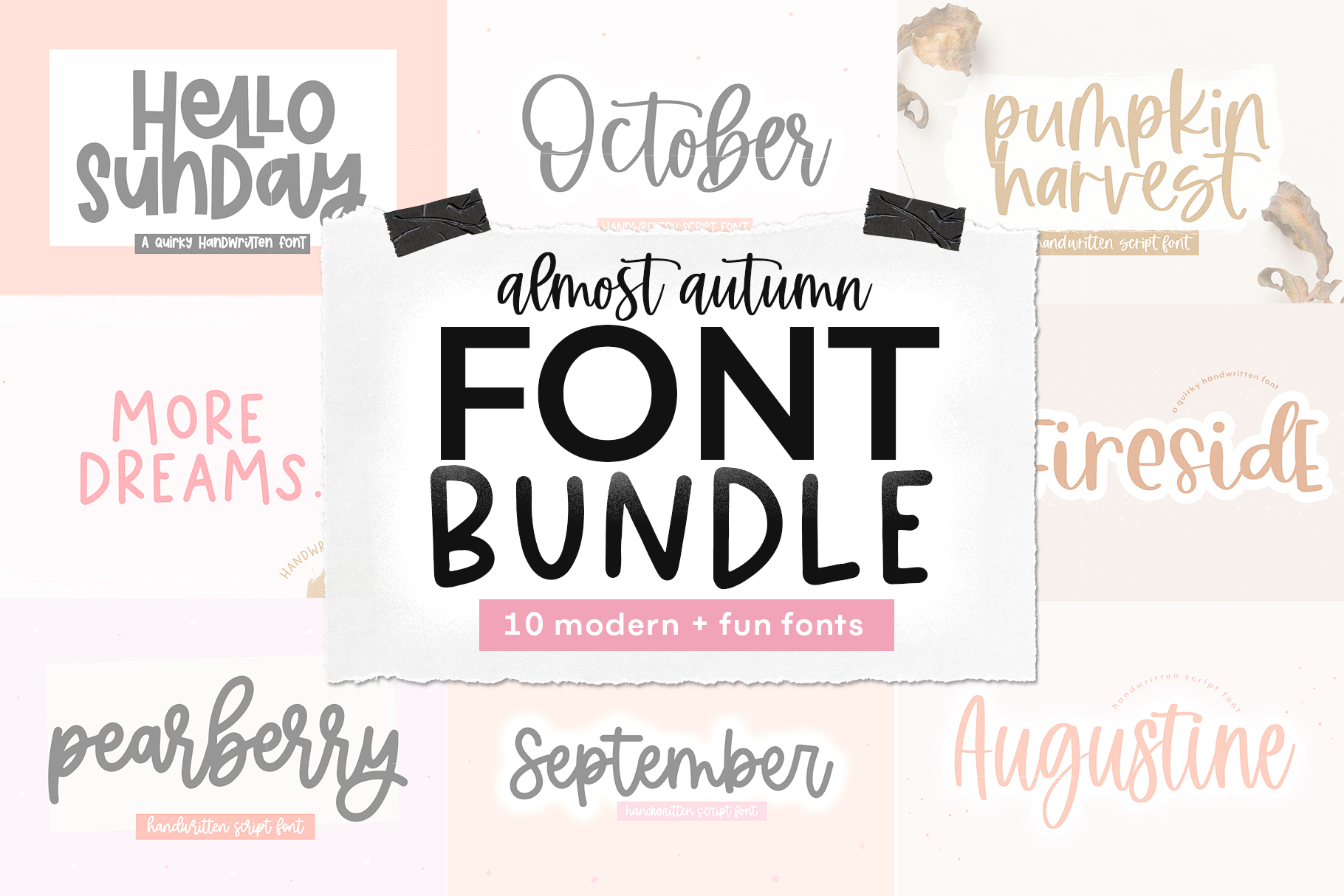 Font Bundle - Almost Autumn, a Script Font by KA Designs