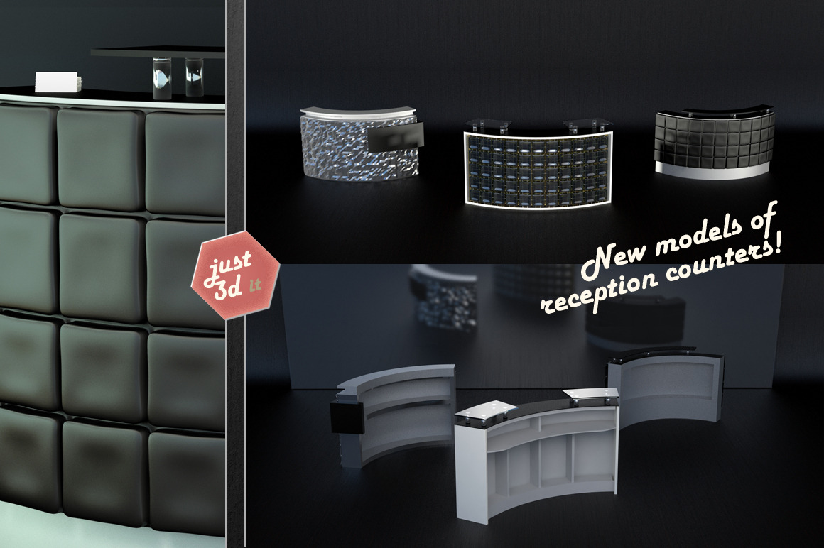 3d models of reception desks, an Object Graphic by Digithings