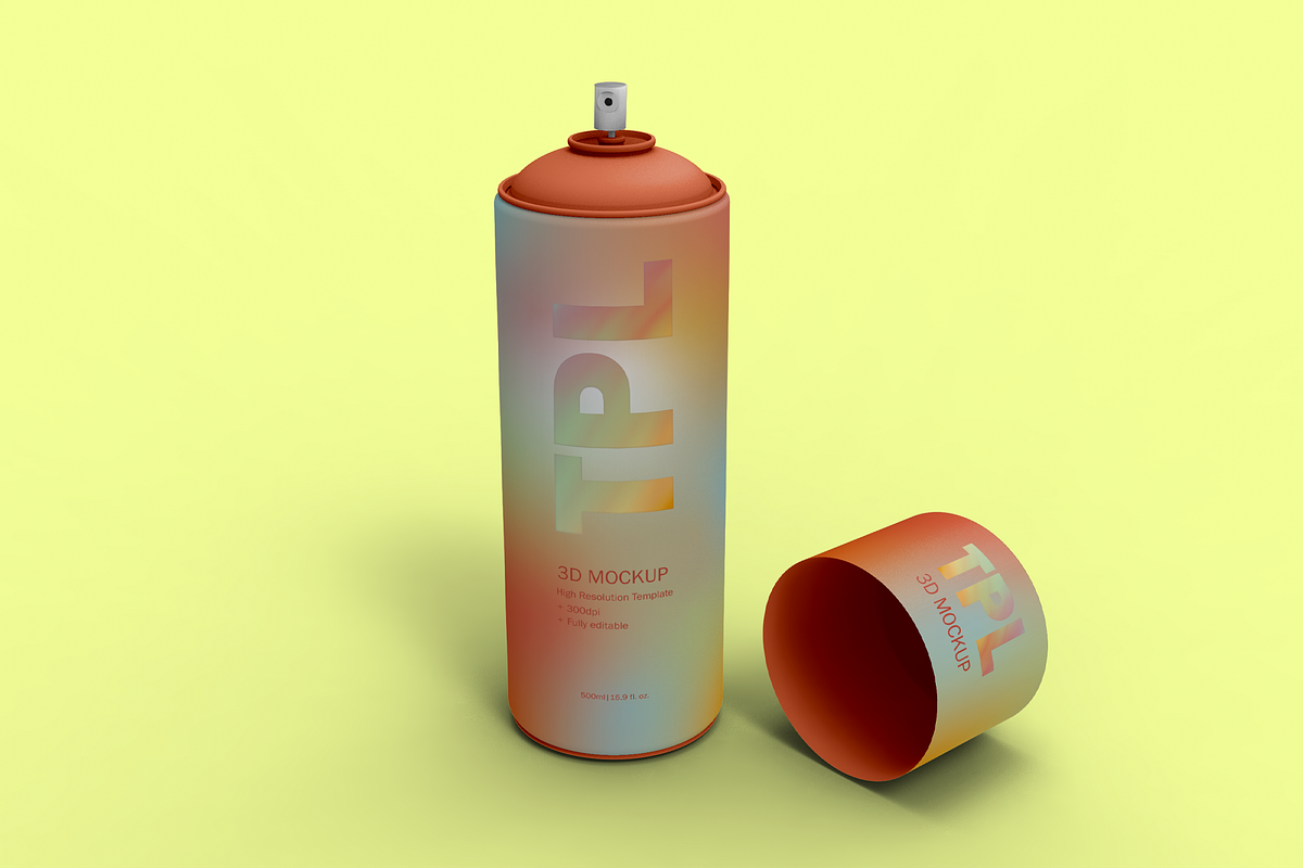3D Open Cap Aerosol Bottle Mockup, a Cups & Container Mockup by The ...