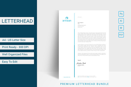 Corporate Letterhead, a Stationery Template by artisanHR