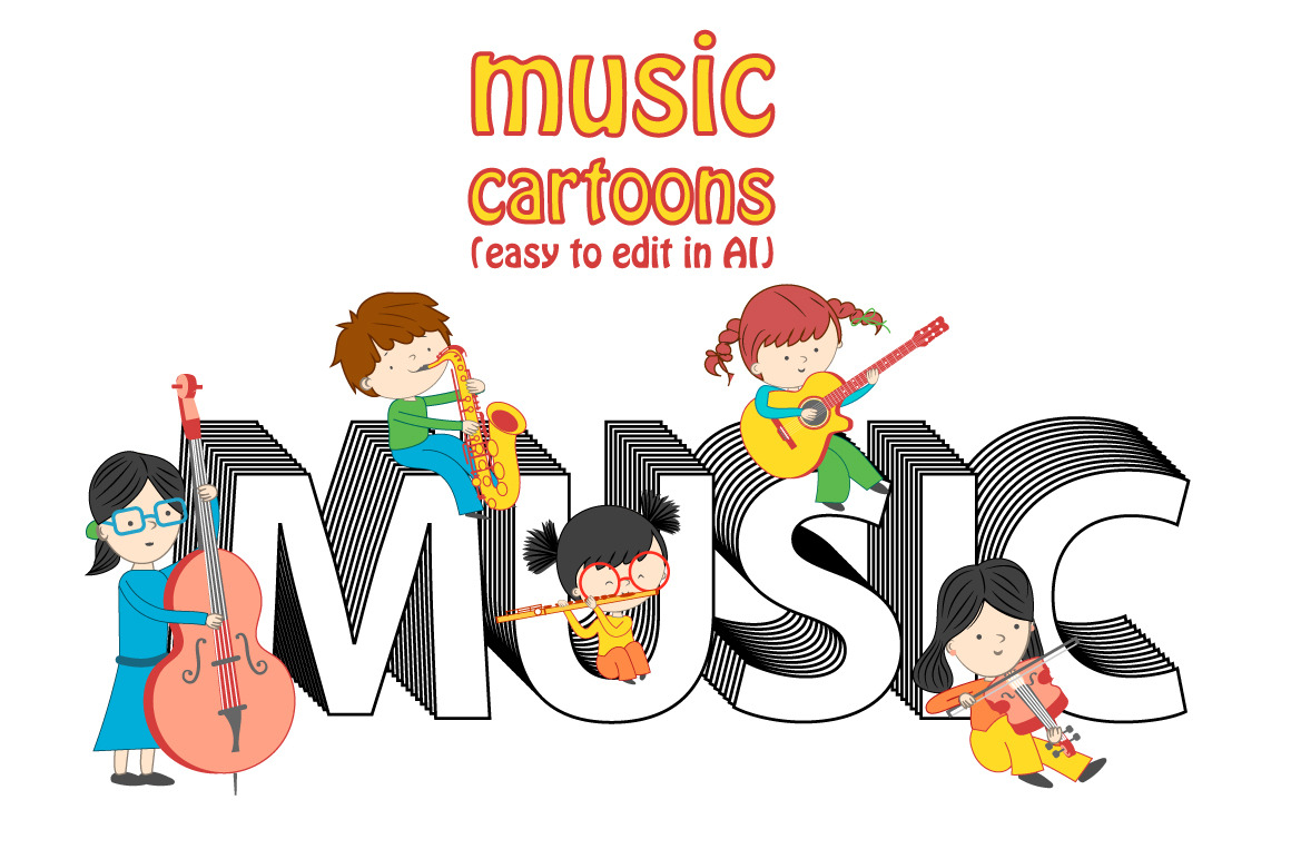 Set of music cartoons, an Education Illustration by MM Studio