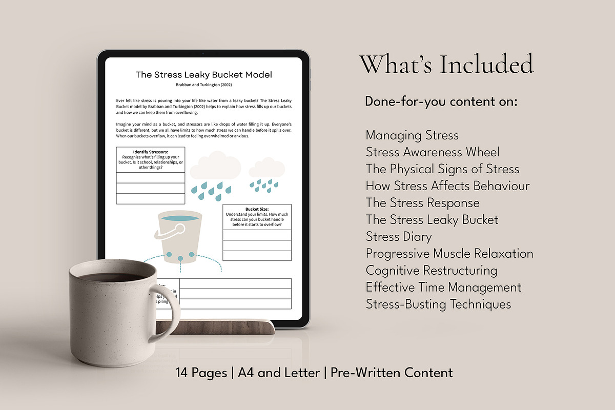 Coping With Stress Canva Templates, a Design Template by Miri Campbell