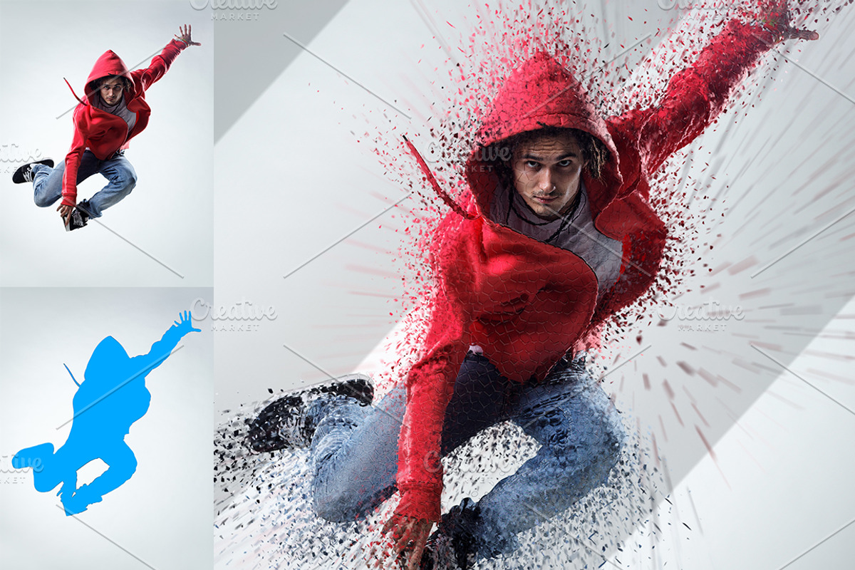 Break Apart Photoshop Action, an Action Add-On by GrafxFun
