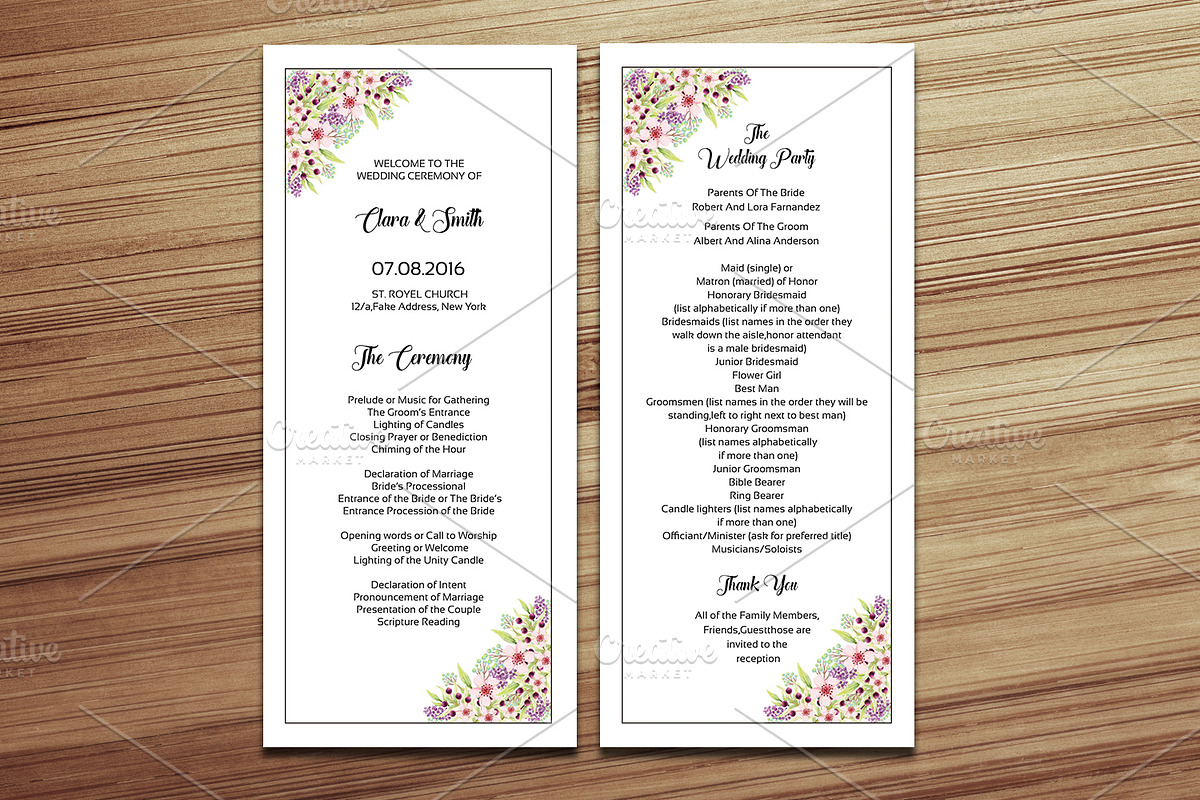 Wedding Program Template, an Invitation Template by retrographix