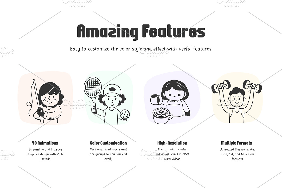 Animated Daily Activities Doodle