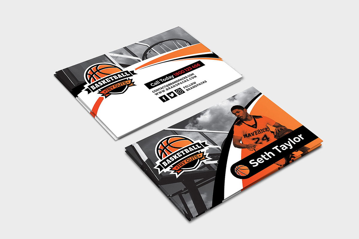 Basketball Business Card Template, a Business Card Template by BrandPacks