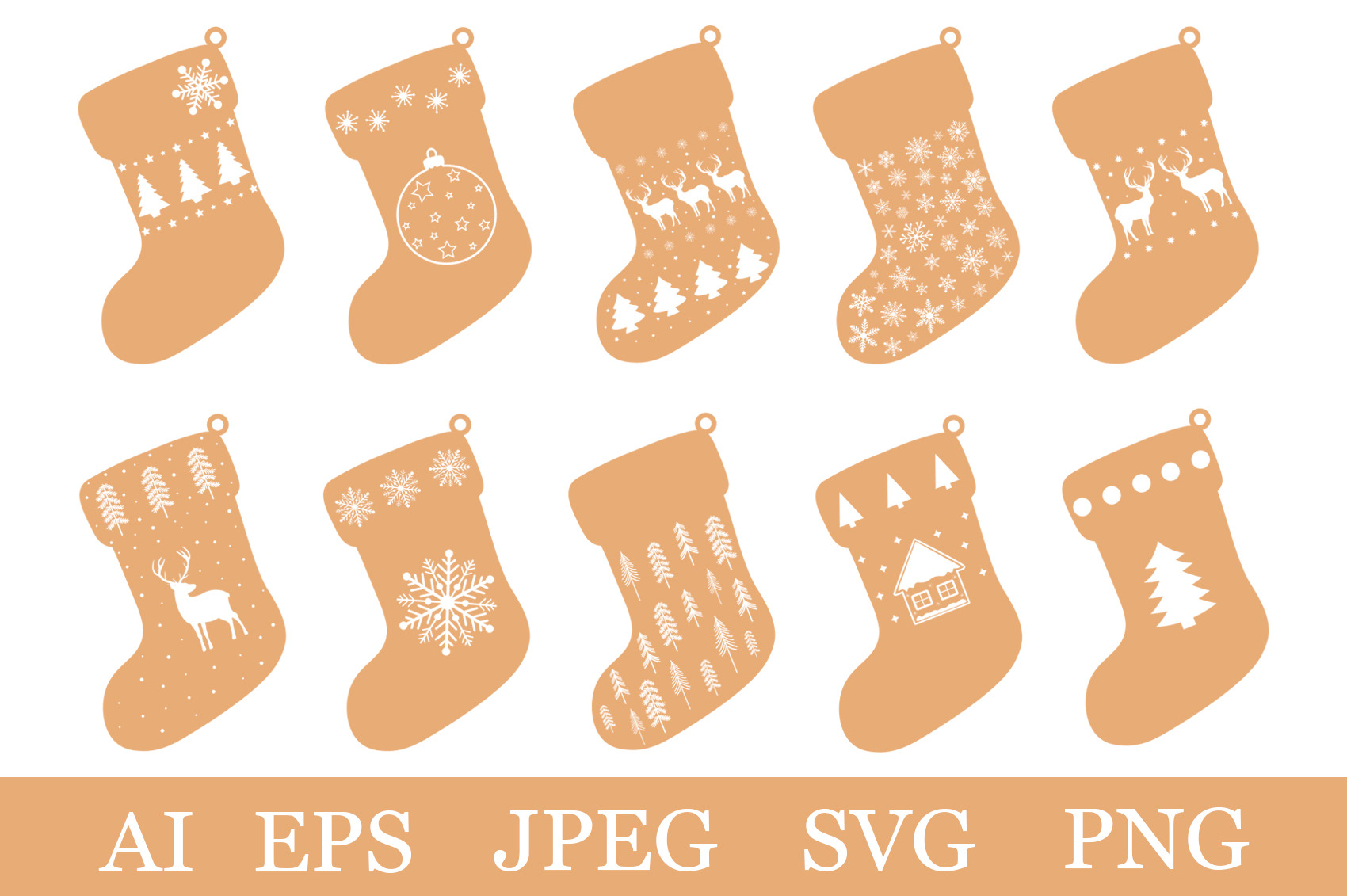 Christmas stocking Gift Tags SVG, an Illustration by IrinaShishkova