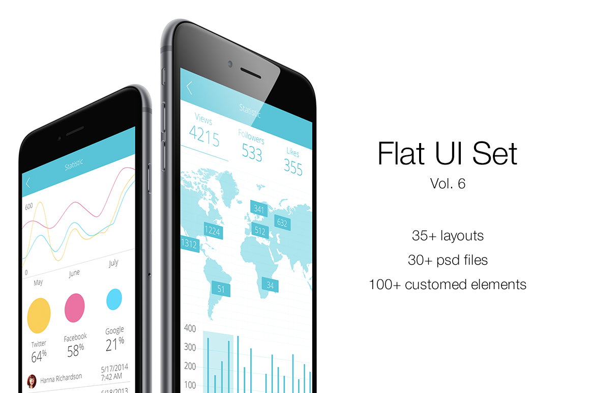 iOS Flat UI Set Vol. 6, an UI Kit Template by Yuriy Kondratkov